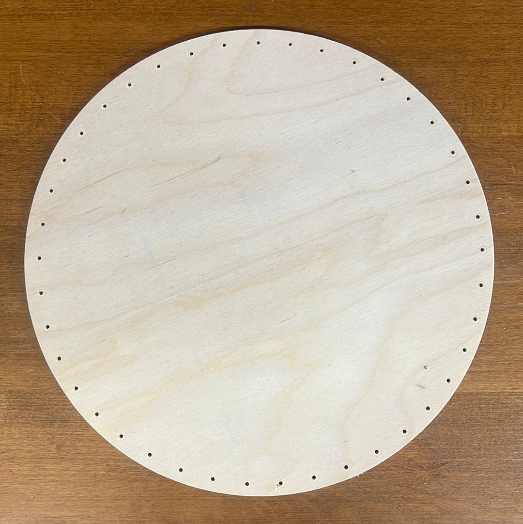 12” Wooden Circle Base with holes – Basket Makers Supply